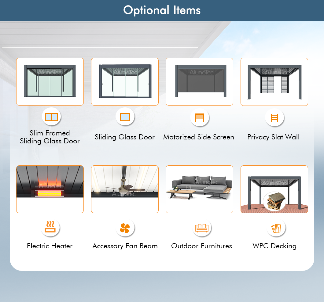 AlunoTec Heavy Duty Louver Roof Lightning Protection Bioclimatic Patio ...