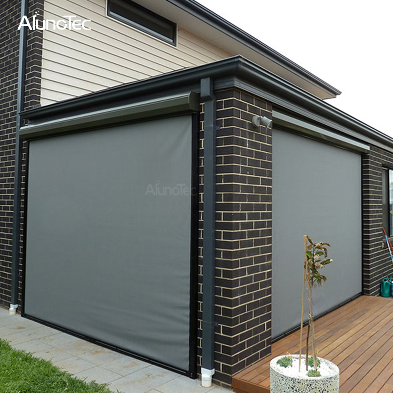 AlunoTec Windproof Anti-insect Motorized Outdoor Roller Blinds Privacy ...