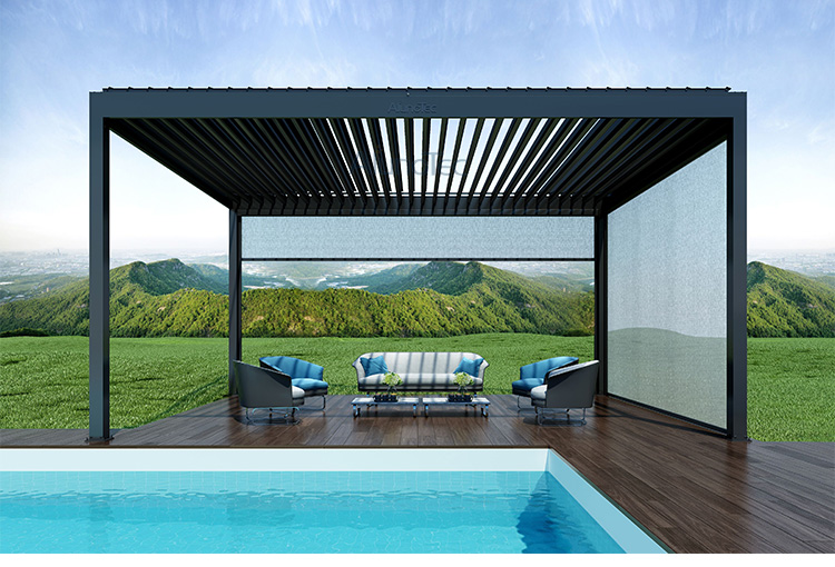 Aluminum Garden Pergola with Retractable Canopy - Buy garden pergola ...