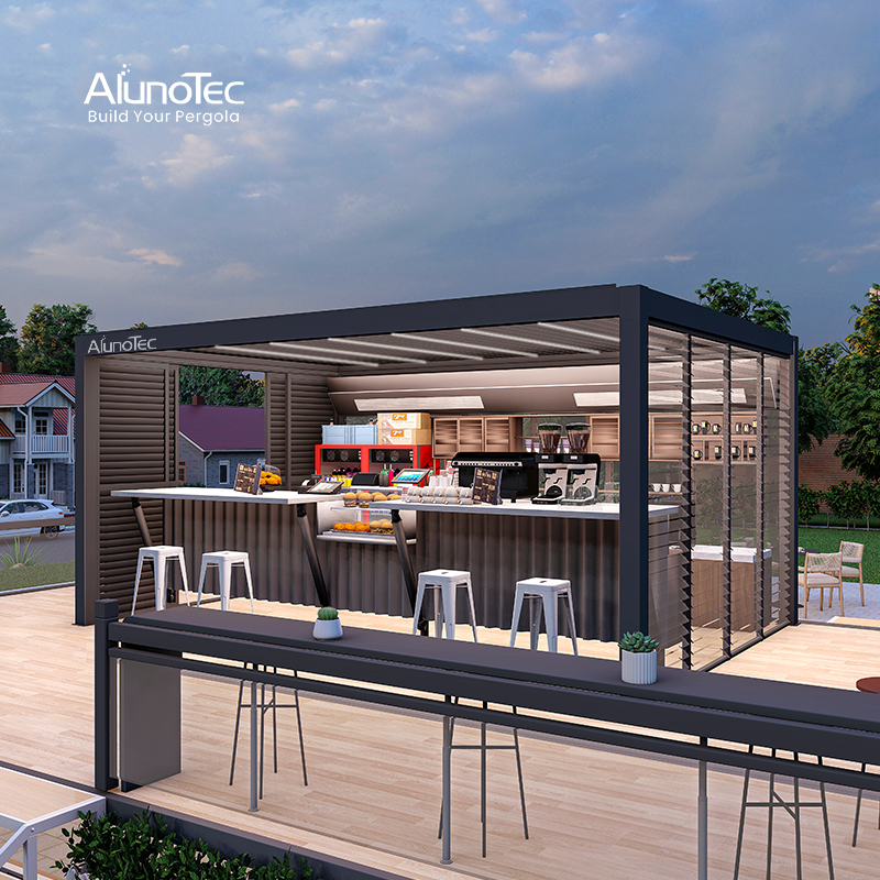 AlunoTec Purgola Roof Weatherproof Outdoor Coffee Bar Patio ...
