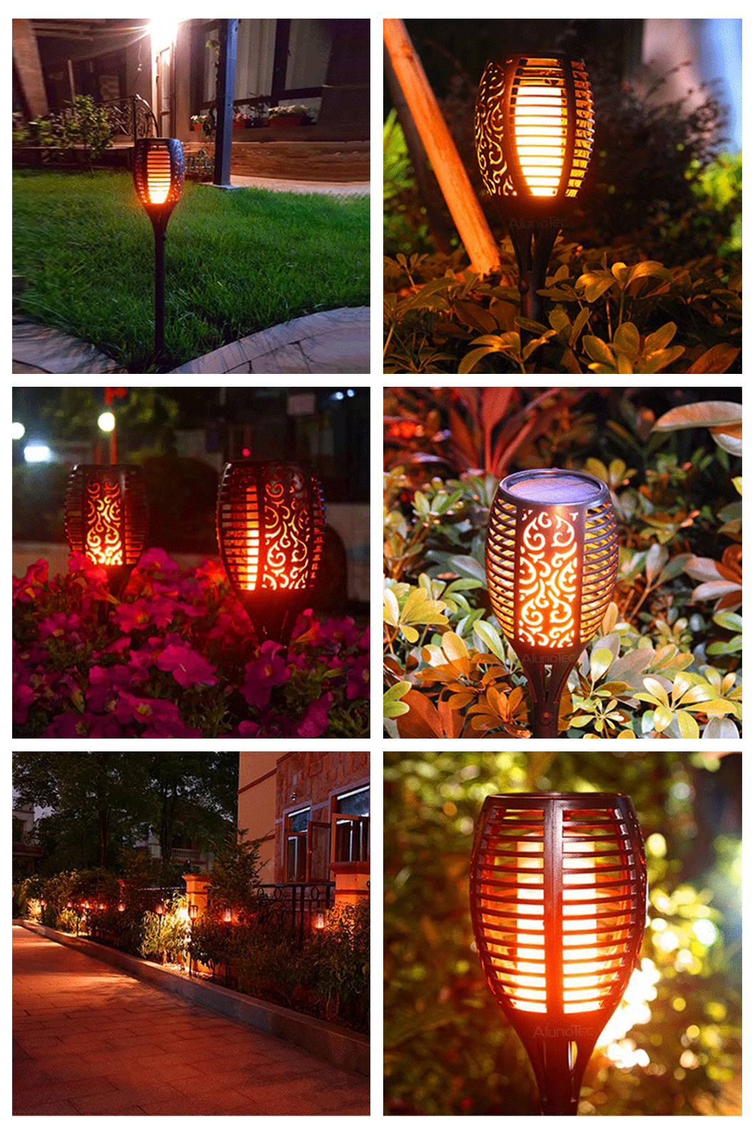 Decorative Outdoor Fire Flame Solar Powered Solar Garden Light - Buy ...