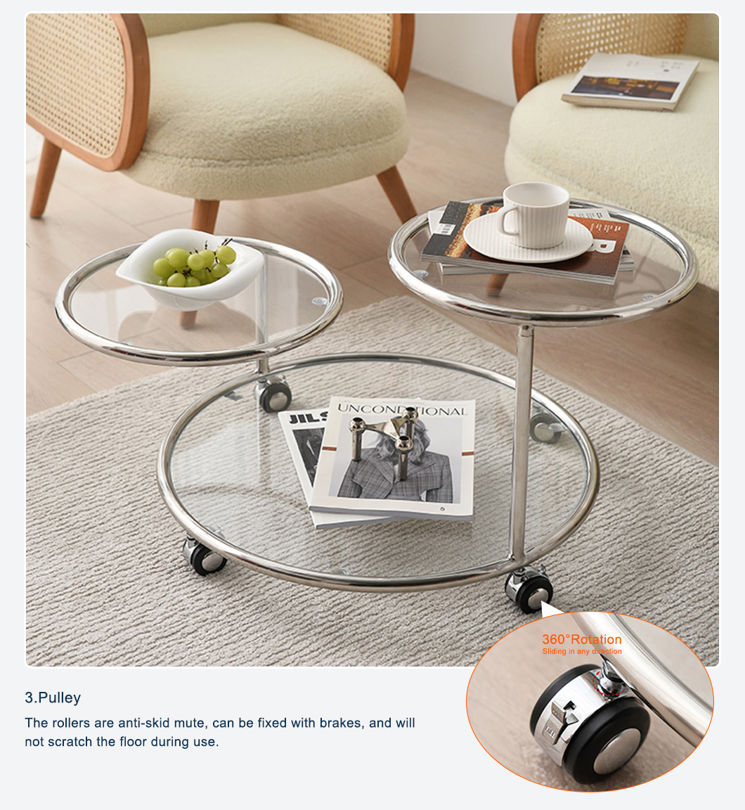 Modern Dseign Home Round Movable Side Table Rotating Coffee Table - Buy ...