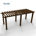 AlunoTec Sun Shade WPC Wood Pergola Outdoor Gazebo Canopy Windproof ...